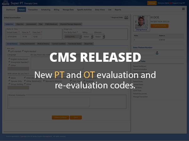 New Pt And Ot Evaluation And Re Evaluation Codes Apollo